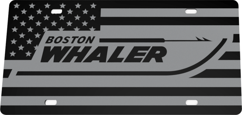 Boston Whaler Boats License Plate | Black Gloss Acrylic | American Offshore