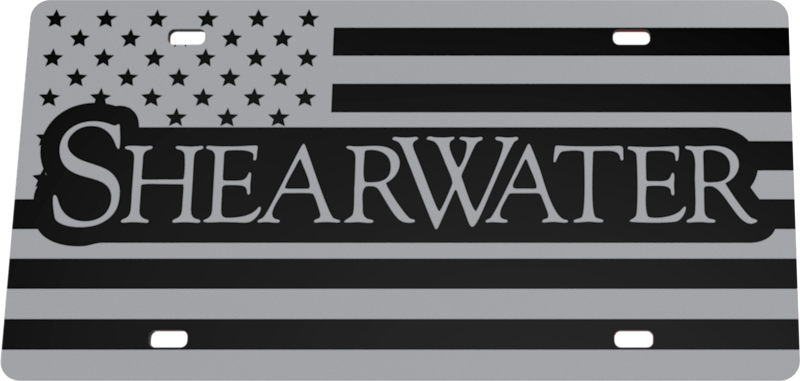 Shearwater Boats License Plate | Black Gloss Acrylic | American Offshore