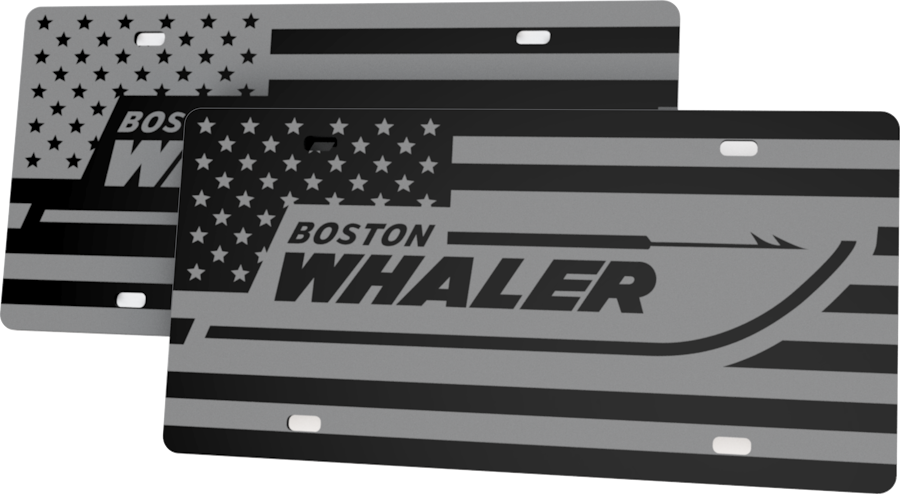 Boston Whaler Boats License Plate | Black Gloss Acrylic | American Offshore