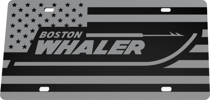 Boston Whaler Boats License Plate | Black Gloss Acrylic | American Offshore