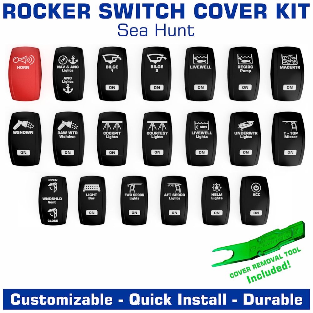 Contura V Laser Etched Rocker Switch Cover Kit | Sea Hunt | American ...