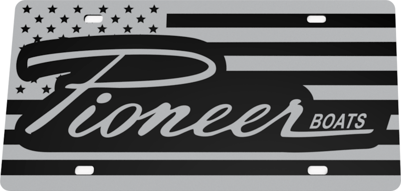 Pioneer Boats License Plate | Black Gloss Acrylic | American Offshore