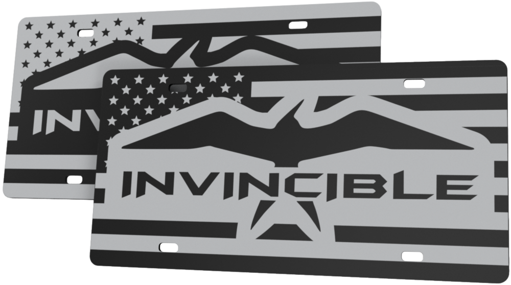 Invincible Boats License Plate | Black Gloss Acrylic | American Offshore