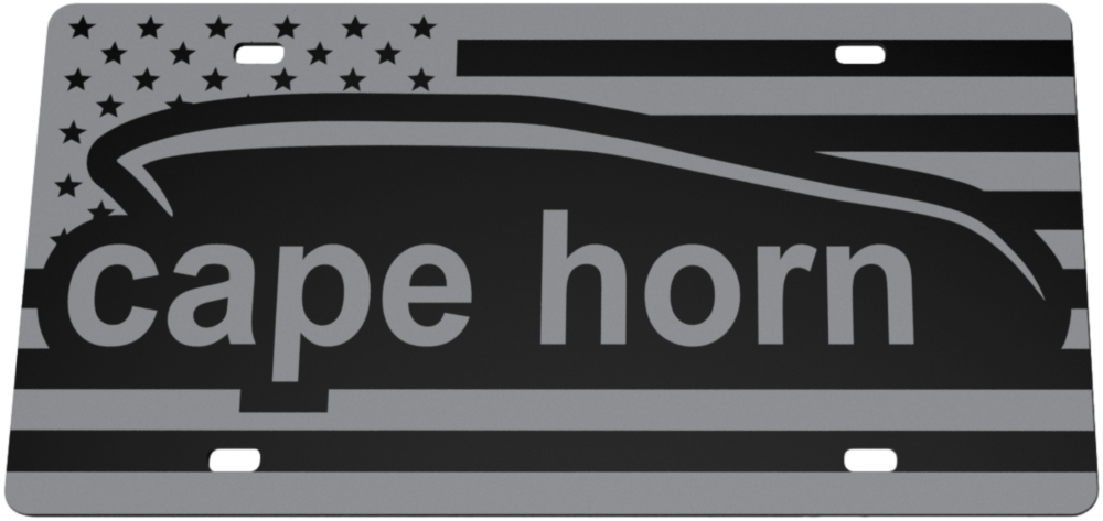 Cape Horn Boats License Plate | Black Gloss Acrylic | American Offshore