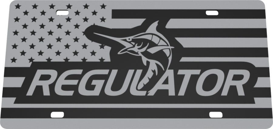 Regulator Boats License Plate | Black Gloss Acrylic | American Offshore