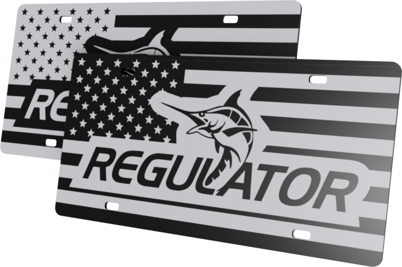 Regulator Boats License Plate | Black Gloss Acrylic | American Offshore