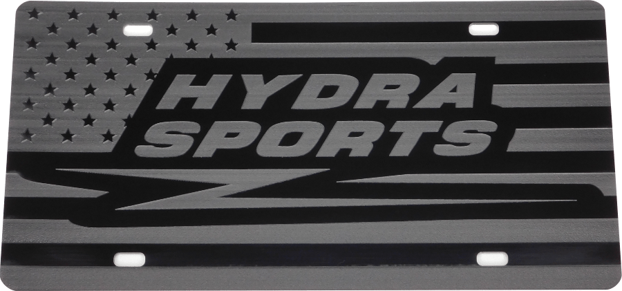 Hydra Sports Boats License Plate | Black Gloss Acrylic | American Offshore