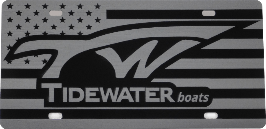 TideWater Boats License Plate | Black Gloss Acrylic | American Offshore